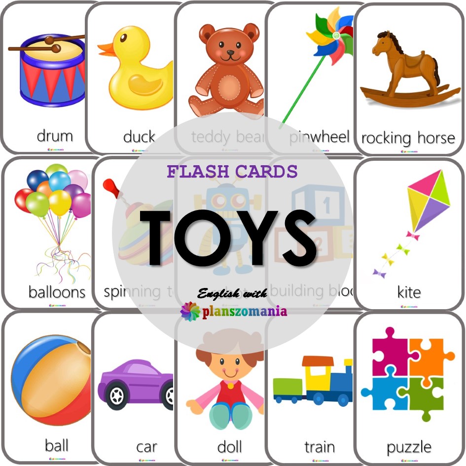 Toys - fiszki obrazkowe - PLANSZOMANIA - materiały edukacyjne dla dzieci