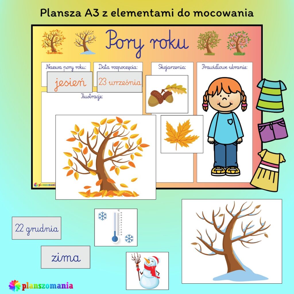 Pory roku - mega zestaw edukacyjny pomoce edukacyjne PDF