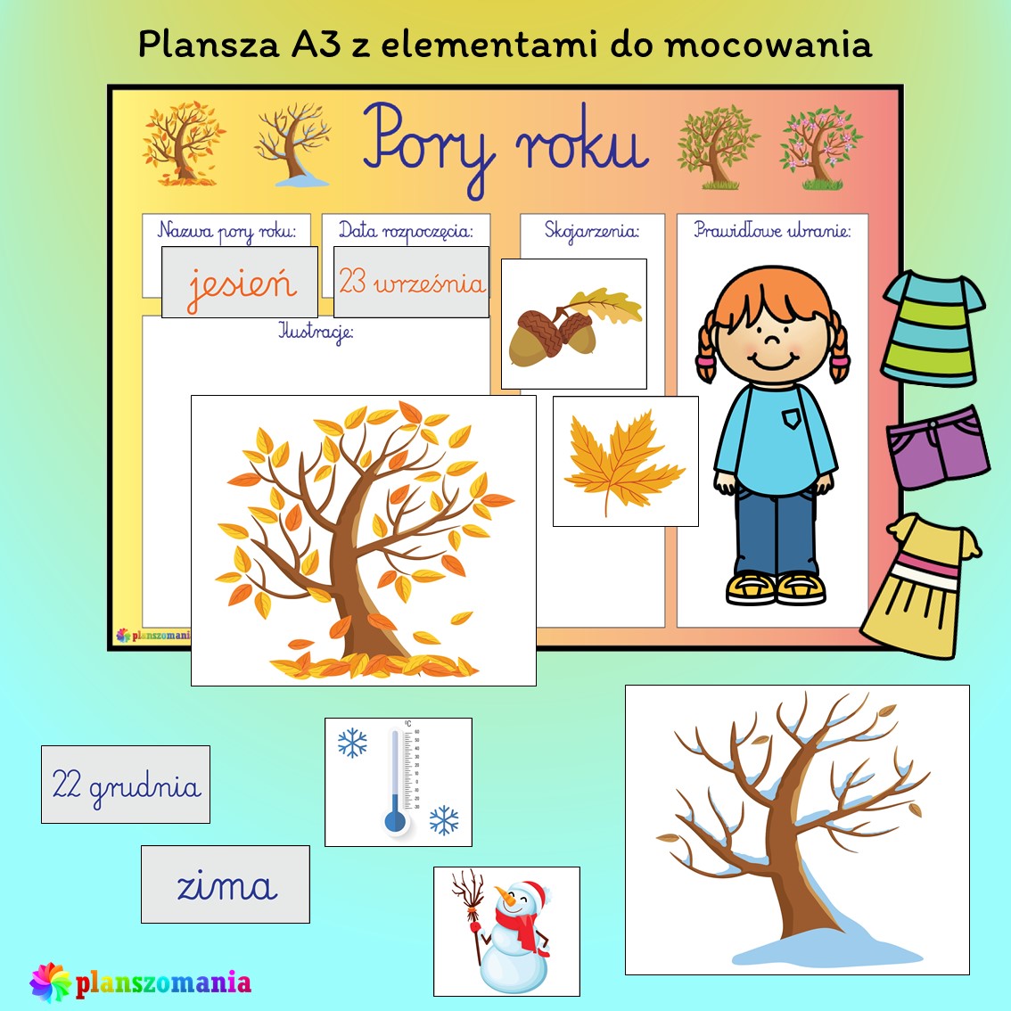 Pory roku - mega zestaw edukacyjny pomoce edukacyjne PDF