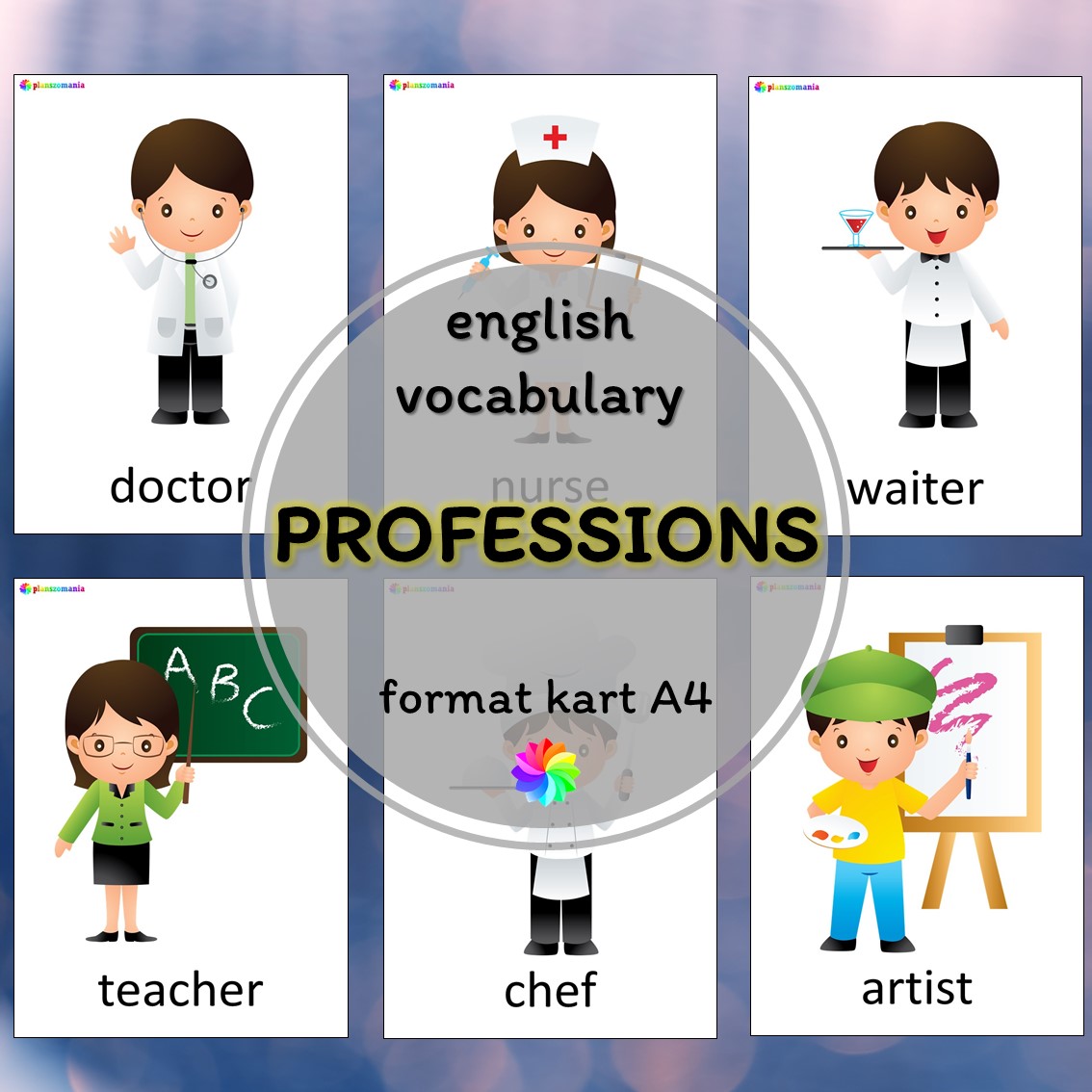 Professions - plansze ze słownictwem z języka angielskiego pomoce ...